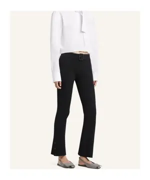 COURREGES Courrèges Belted Rib-knit Flare Trousers