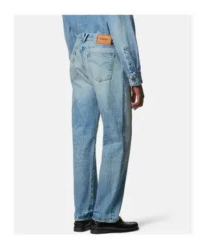 Versace Logo Patch Pencil Jeans