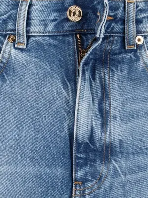 Versace Logo Patch Pencil Jeans