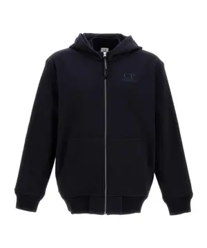 C.P. COMPANY Logo Zip-up Hoodie