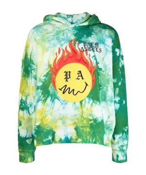 Palm Angels Burning Head Tie-dye Hoodie - Green