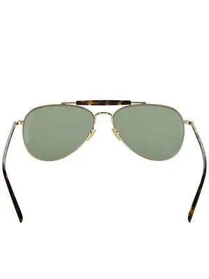 Saint Laurent Aviator Sunglasses With Full Rim - Green
