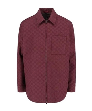 Gucci Gg Canvas Zip Jacket - Wine Red