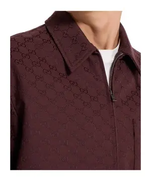 Gucci Gg Canvas Zip Jacket - Wine Red