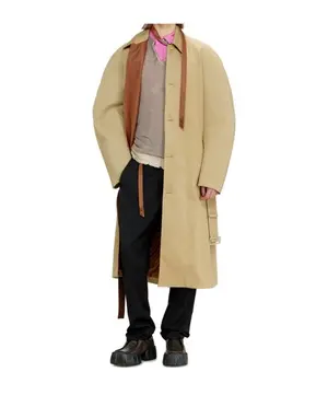 DIESEL® J-roun Cocoon Sleeve Belted Trench Coat - Light Brown