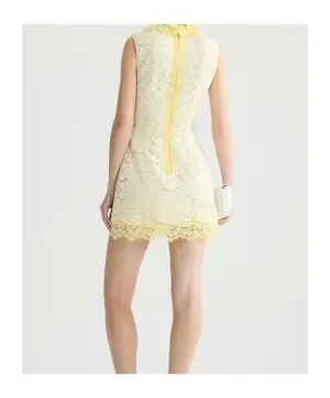 PATOU Lace Ruffled Mini Dress - White