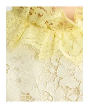 PATOU Lace Ruffled Mini Dress - White
