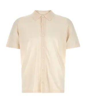 ROBERTO COLLINA Short-sleeve Knitted Shirt - Nude