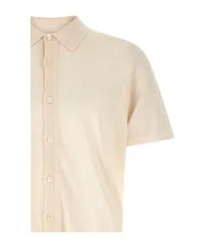 ROBERTO COLLINA Short-sleeve Knitted Shirt - Nude