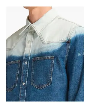 Marni Dip-dye Curved Hem Denim Shirt
