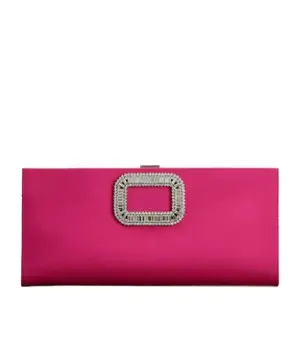 ROGER VIVIER Embellished Clutch Bag - Bordeaux