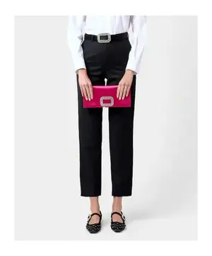 ROGER VIVIER Embellished Clutch Bag - Bordeaux