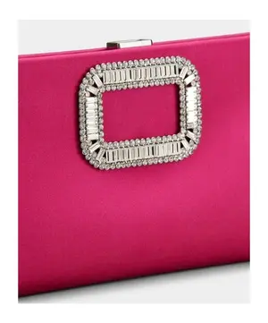 ROGER VIVIER Embellished Clutch Bag - Bordeaux