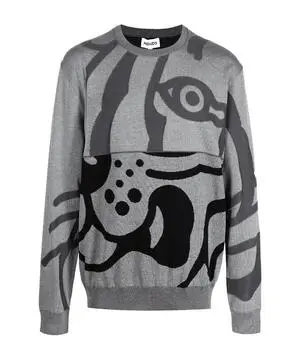 Kenzo Tiger Print Crew Neck Sweater - Black