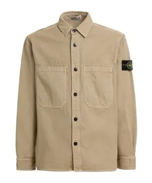 Stone Island Vintage Effect Cotton Shirt - Nude