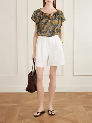 ERES Crocodile Palm-tree Print Top
