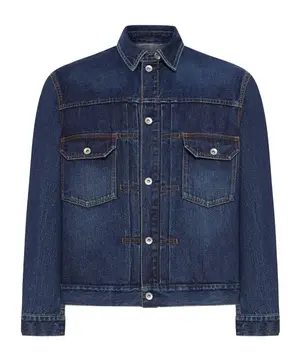 Sacai Buttoned Denim Jacket - Blue