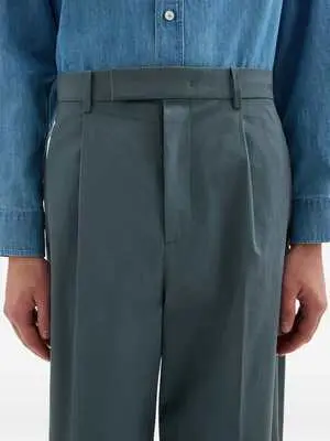 JIL SANDER Pleated Wide-leg Trousers - Sea-blue