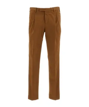 PT TORINO Pleated Tailored Trousers - Dark Brown