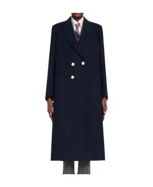Thom Browne Double-breasted Overcoat With Striped Trim