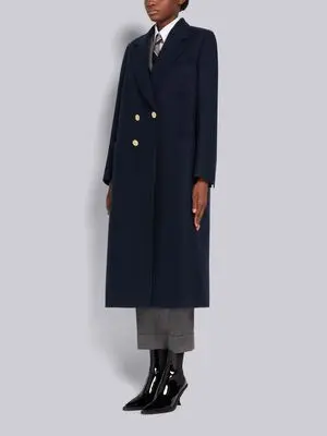 Thom Browne Double-breasted Overcoat With Striped Trim