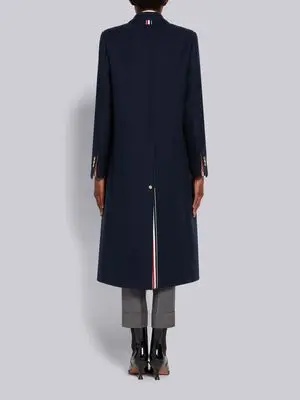 Thom Browne Double-breasted Overcoat With Striped Trim