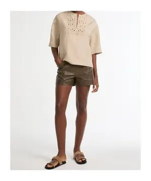 YVES SALOMON Short Sleeve Top - Off White