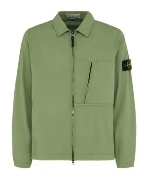Stone Island Stretch Cotton Twill Shirt - Black