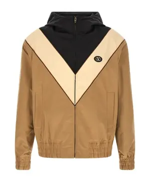 Valentino Garavani Zip-up High Neck Hooded Jacket