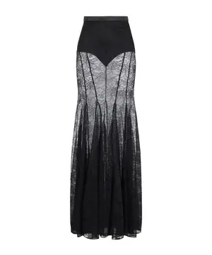 Elisabetta Franchi Sheer Lace Maxi Skirt