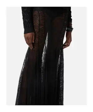 Elisabetta Franchi Sheer Lace Maxi Skirt