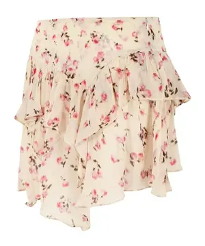 Isabel Marant Étoile Ruffled Floral Mini Skirt - Beige