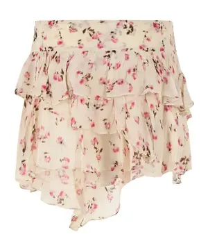Isabel Marant Étoile Ruffled Floral Mini Skirt - Beige