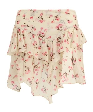 Isabel Marant Étoile Ruffled Floral Mini Skirt - Beige