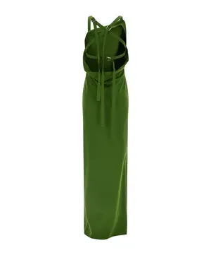 Attico Asymmetrical Strap Maxi Dress