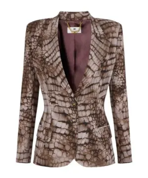 Elisabetta Franchi Printed Crêpe Blazer