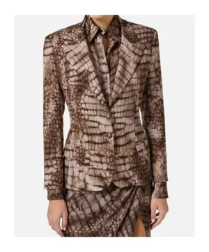 Elisabetta Franchi Printed Crêpe Blazer
