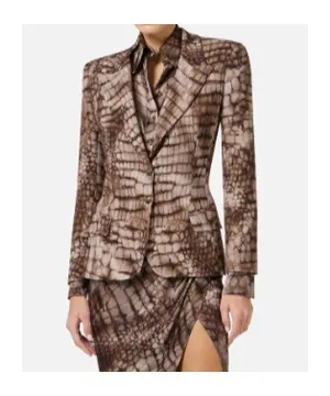 Elisabetta Franchi Printed Crêpe Blazer
