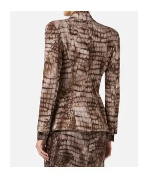 Elisabetta Franchi Printed Crêpe Blazer