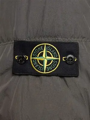 Stone Island Short Nylon Down Parka With Hood - Black