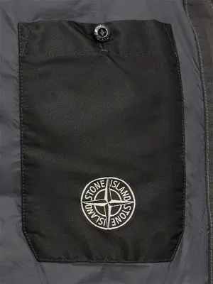 Stone Island Short Nylon Down Parka With Hood - Black