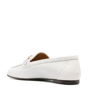 TOD'S Logo Plaque Almond Toe Loafers