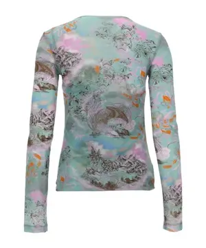 Off-White Long Sleeve Printed Jersey Top