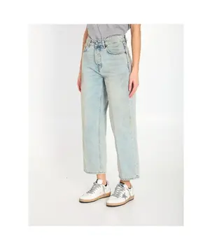 HAIKURE Betty Cropped Wide-leg Jeans - Green