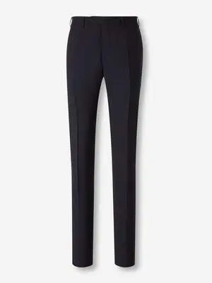 Canali Long-sleeved Suit Jacket With Belt Loops And Trousers Suit Set - Midnight Blue
