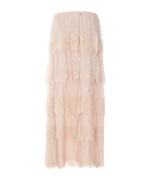 ANIYE BY Silva Tiered Lace Skirt - Nude