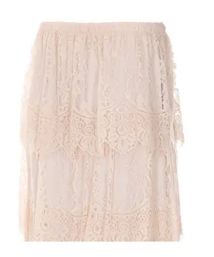 ANIYE BY Silva Tiered Lace Skirt - Nude