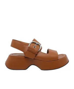 VIC MATIE Thelma Platform Heeled Sandals - Brown