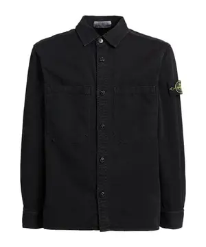 Stone Island Vintage Effect Cotton Shirt - Black