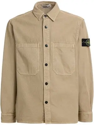 Stone Island Vintage Effect Cotton Shirt - Black